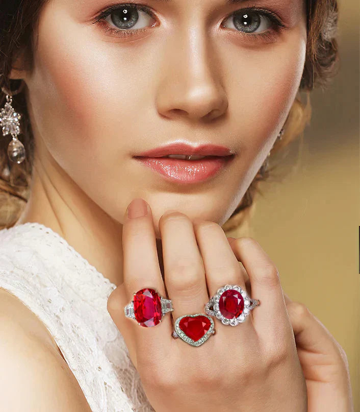 Custom Unique Vintage Ruby & Diamond Engagement Rings – Custom Made Rings