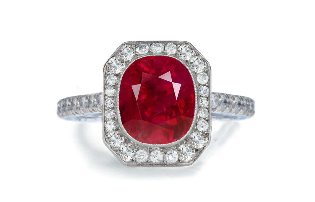 Custom Unique Diamond & Ruby Gemstone Engagement Rings – Custom Made Rings